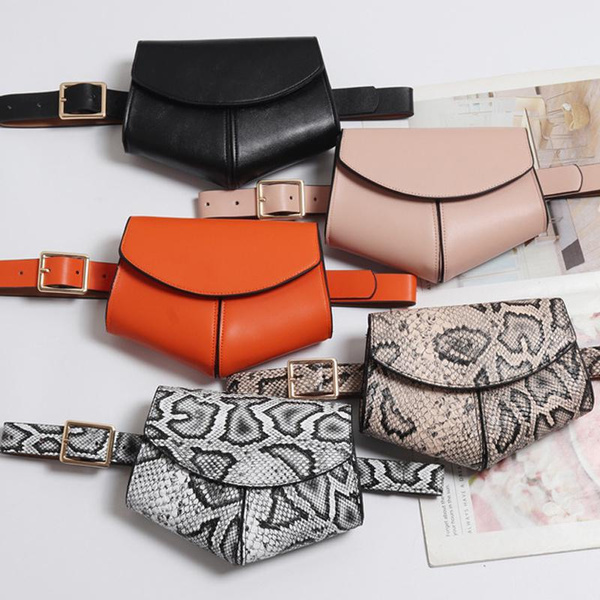 Concave Shape Small Square Bag Diamond Bag Female Snake Pattern Peach ...