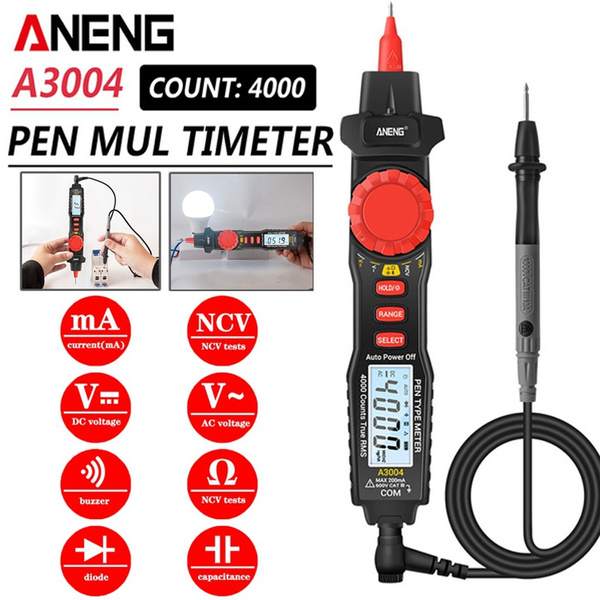 ANENG A3004/A3002/VD700 Digital Multimeter Pen Type Backlight LCD 4000 ...