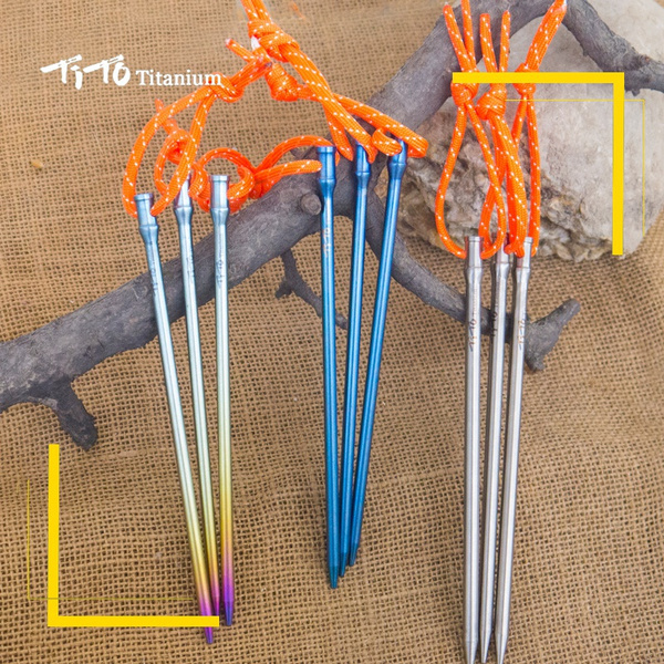 6 Stks/set Tito Titanium Legering Tent Peg Titanium Spike Outdoor ...