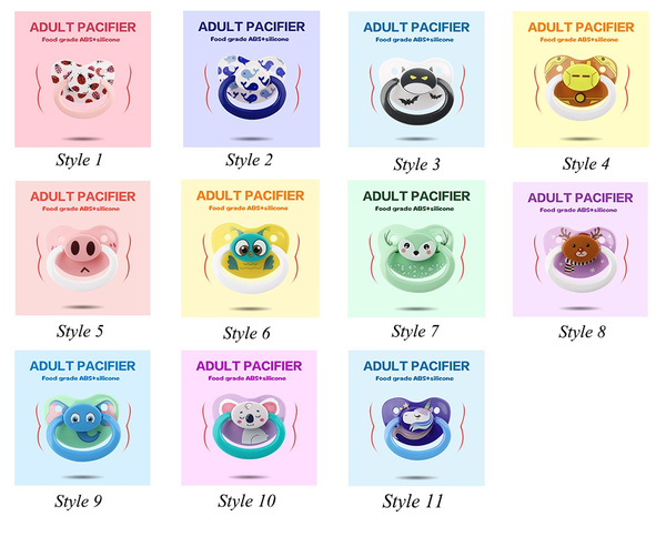 ABDL Adult Size Pacifier Cute Printed DDLG Adult Baby Pacifier Daddy ...