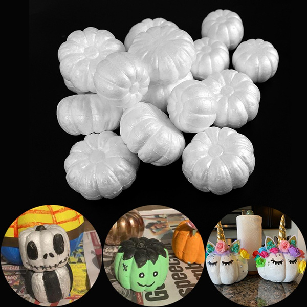 10pcs 6/8cm White Foam Pumpkin Models Polystyrene Styrofoam Artificial ...