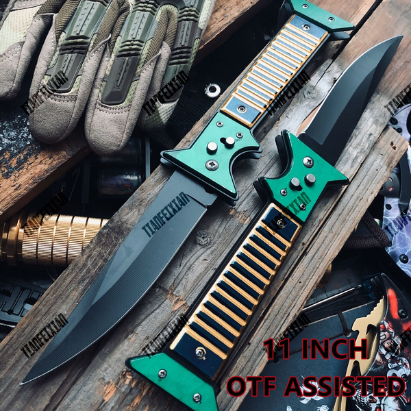11in Extra Large AUTO OTF Spring Assisted Fast Open Knife Tactical ...
