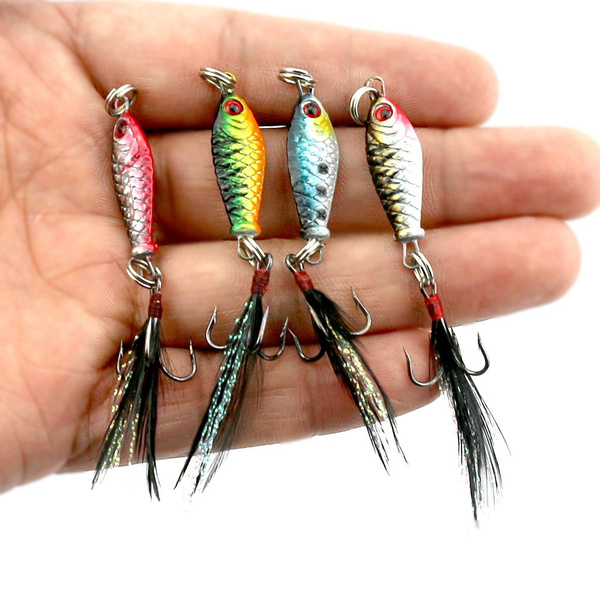 4pcs Metal Jig Fishing Lure 2.5cm 5g Trolling Hard Bait Bass Fishing ...