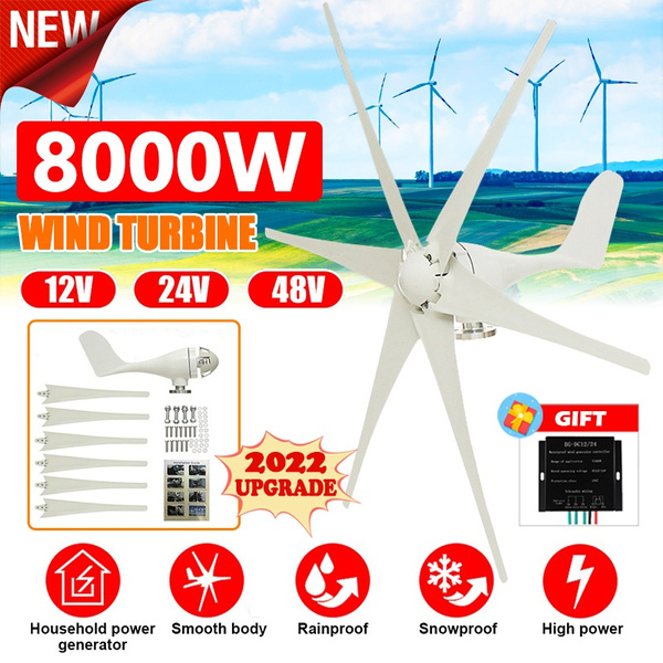 2022 Newest Wind Turbine Generator DC 12/24/48V Wind Turbine Motor 6 ...