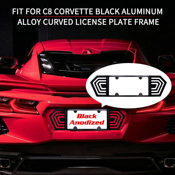 Black Anodized Curved License Plate Frame Perfect Quality License ...