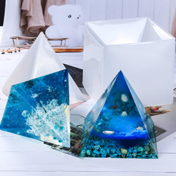 DIY Large Pyramid Epoxy Resin Mold Set Casting 3D Silicone Mold Desktop ...