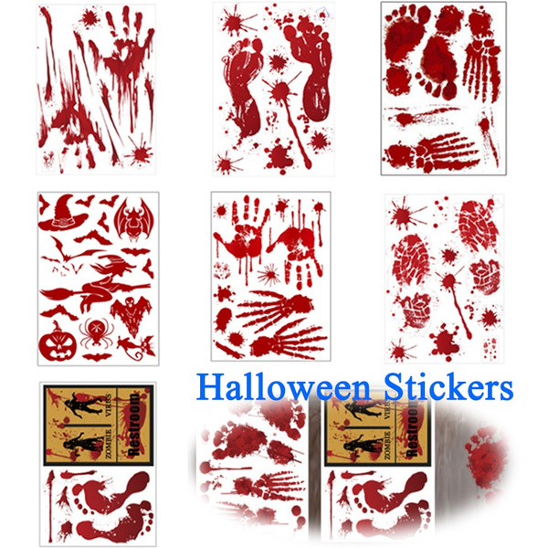 Halloween Decoration Bloody Handprints Halloween Supplies Stickers ...