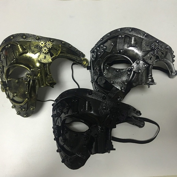 Halloween Steampunk Masquerade Half Face Mask Prom Dress Up Props | Wish