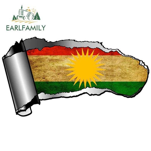 3D Ripped Open Gash Torn Metal Design With Kurdistan National Flag ...