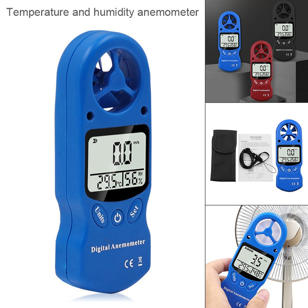 3 In 1 Digital Anemometer Handheld Wind Speed Meter Gauge with ...