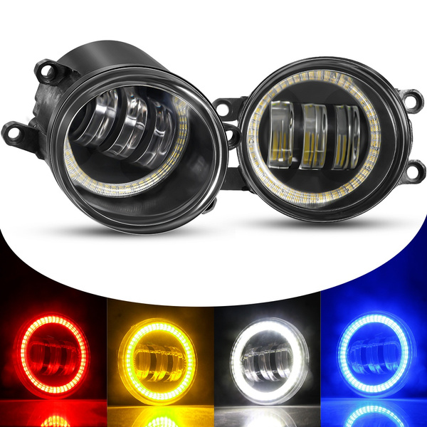 2 X Angel Eye Fog Light Car LED Lens DRL Fog Driving Lamp 30W 6000LM ...