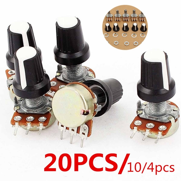 20Pcs/10/4pcs B10K 3-pin Liner Taper Rotary Potentiometer Pots Shaft ...
