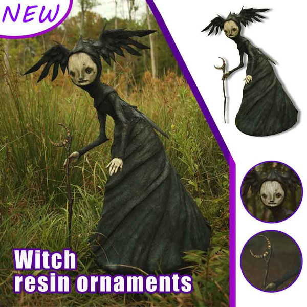 New Nightmare Witch Resin Crafts Halloween Witch Garden Decoration Home ...
