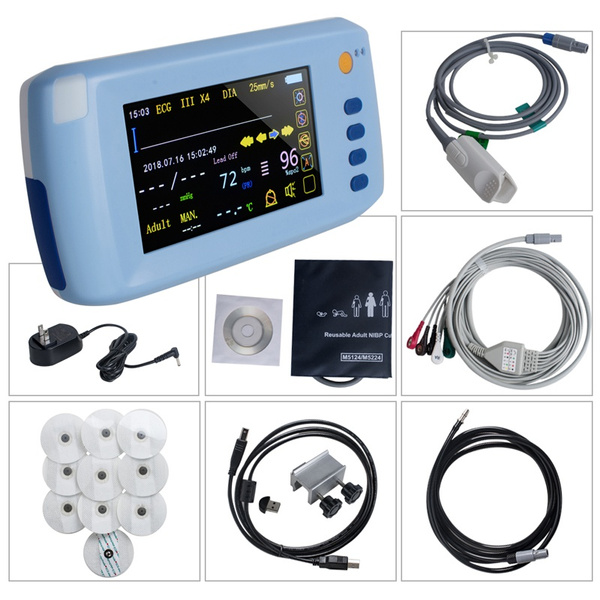 Handheld 6-Parameter Vital sign Monitor Patient Monitor ECG NIBP Spo2 ...