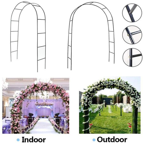 2M Garden Arch Trellis Arched Metal Tubular Frame Climbing Plant ...