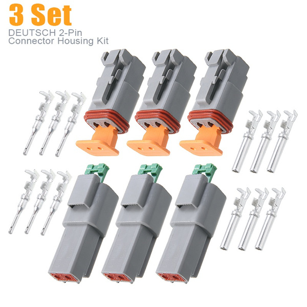New Useful 3 Set DT04-2P 2-Pin Solid Contact 14-16 18 AWG Connector Set ...