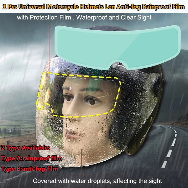 1 Pcs Universal Motorcycle Helmets Len Anti-fog Rainproof Film Helmet ...