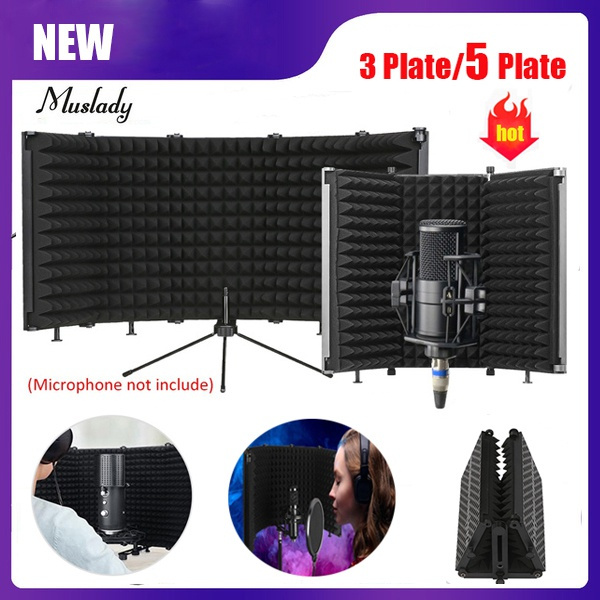 Muslady Microphone Isolation Shield with High-Density Absorbing Sponge ...