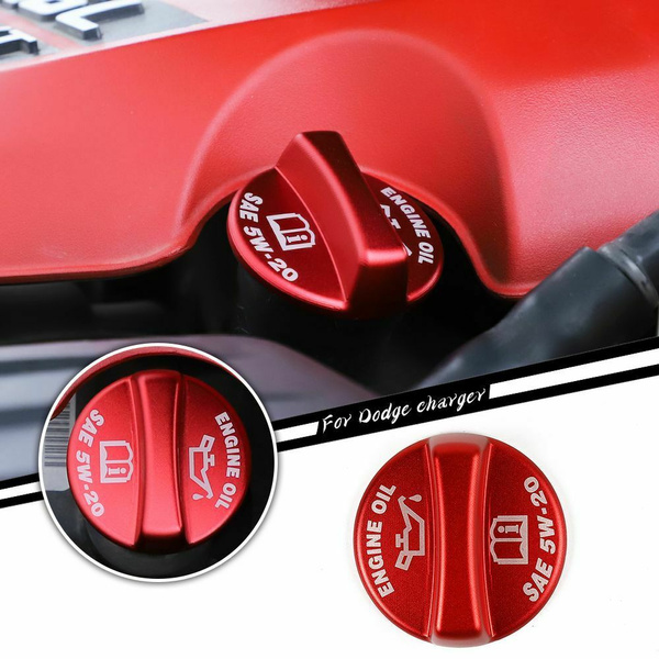 Car Fuel Oil Decoration Cover Trim Engine Oil Tank Door Cap for Dodge ...
