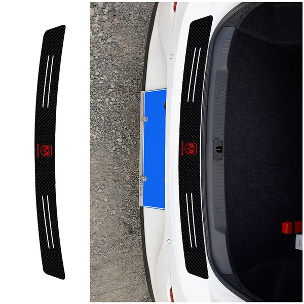 Auto Emblem Rear Trunk Stickers Carbon Fiber Door Sill Strips for Dodge ...