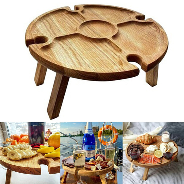 Outdoor Portable Table Camping Foldable Table MINI Table Round Wine ...