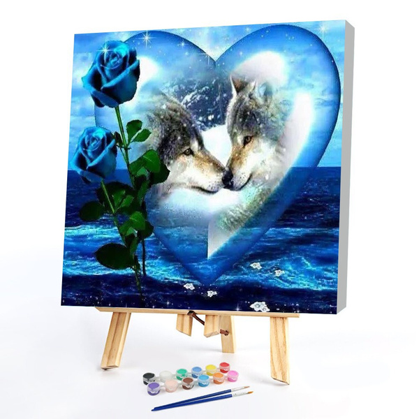 FIYO Wolf Diy Paint by Numbers Kits for Adults and Kids Beginner on ...