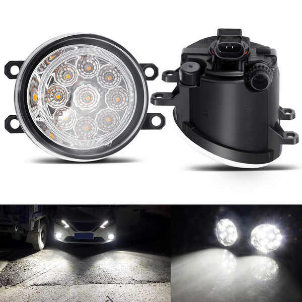 2 X Car Fog Light Assembly LED DRL Daytime Running Lamp 12V For Toyota ...