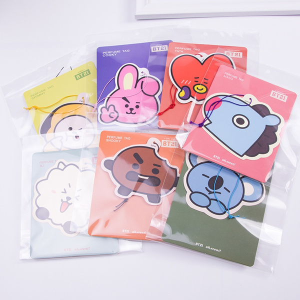 KPOP BTS BT21 Scented Tea Perfume Pendant Car Solid Perfume Air ...