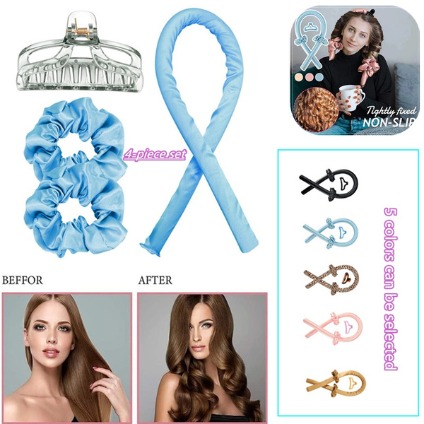 Big wave curling wand 4 piece set of lazy sleep foam sponge no heat ...