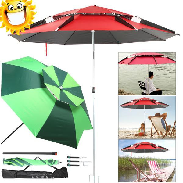 Beach Umbrella UV 50+, 360 Degree Adjustable Umbrella With Sand Anchor ...