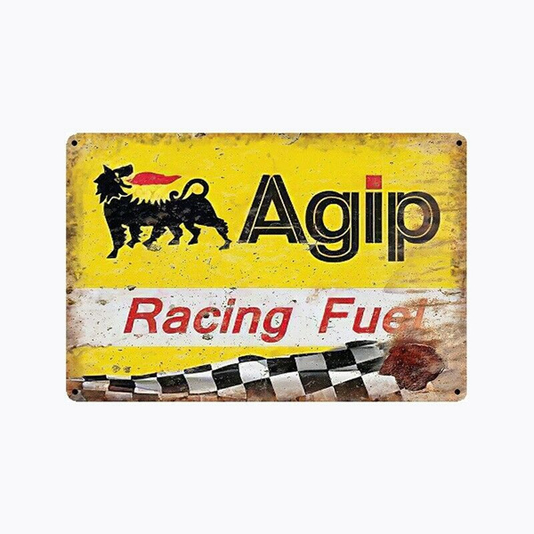 AGIP RACING FUEL Pub Bar Wall Art Sign Vintage Tin Sign Cafe Bar Pub ...