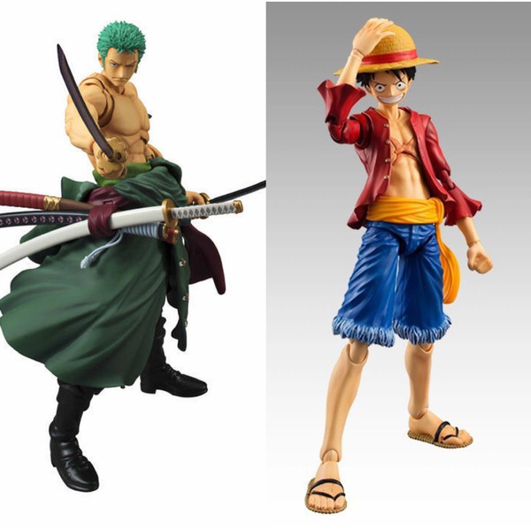 2 Types Anime Roronoa Zoro Luffy Action Figure Joints Movable Luffy ...