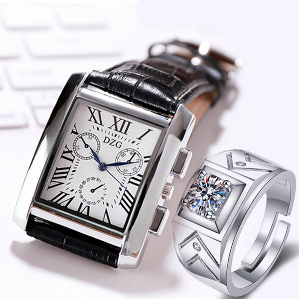 New square watch male quartz watch men's watch belt decoration fashion ...
