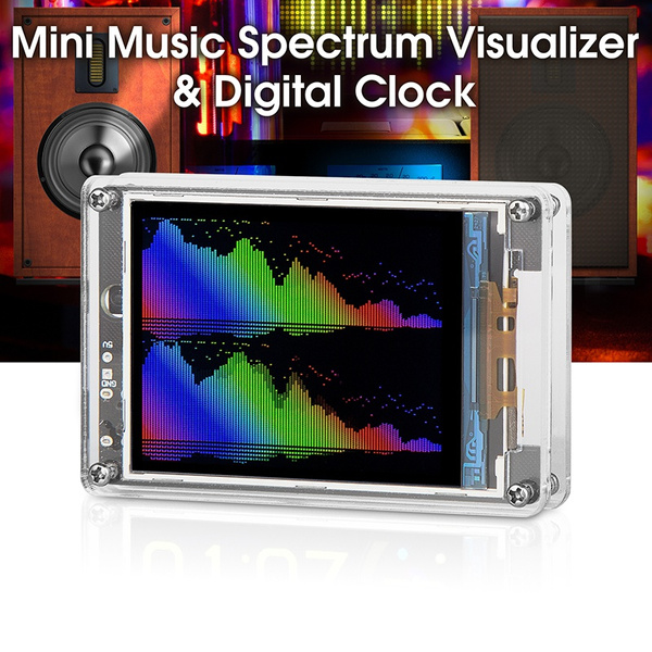 Douk Audio MIC+LINE Sound Level Meter Digital Clock Music Spectrum ...