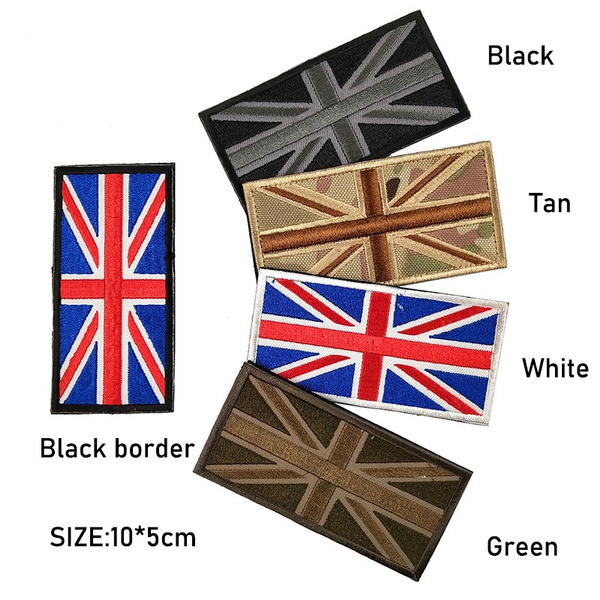 Embroidered Velcro British Flag 10x5cm Cloth Armband Badge United Kingdom Flag Army Tactical ...