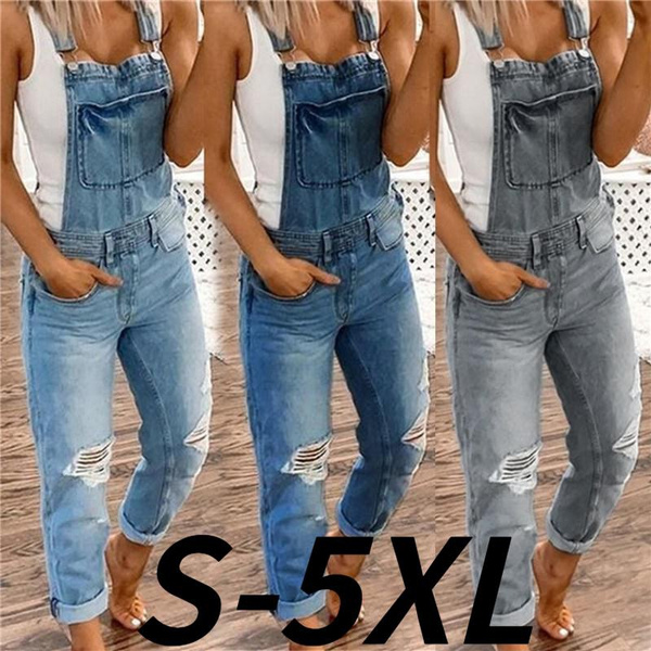 Women's Overalls with Holes In Slim Fit Overalls | Wish