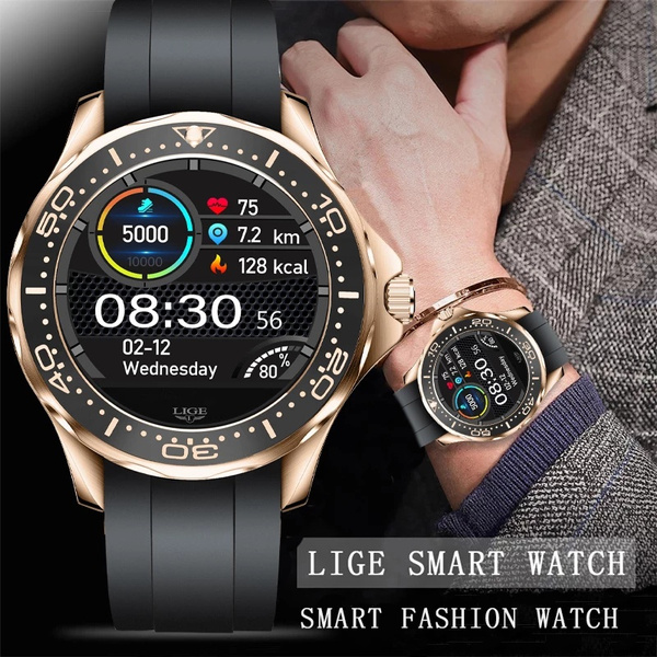 LIGE New Smart Watch Men's Sports Fashion Heart Rate Blood Pressure ...
