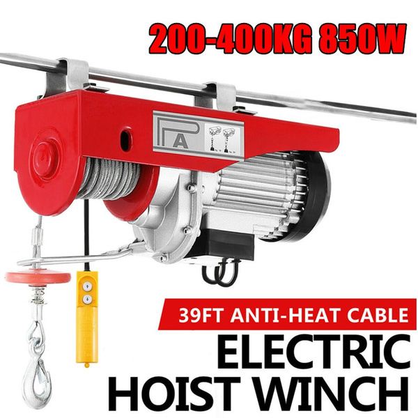 Electric Winch, 200-400KG 850W Electric Cable Winch Lift Overhead Hoist ...