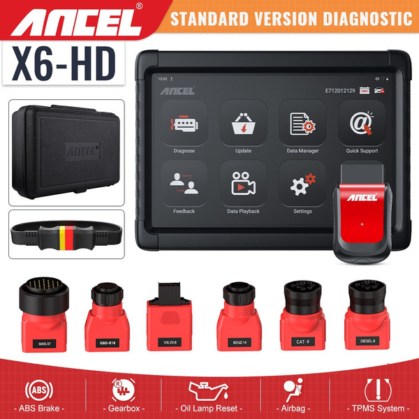 ANCEL X6 HD 12V/24V Heavy Truck Scanner HOBD Truck Diagnostic Tool ABS ...