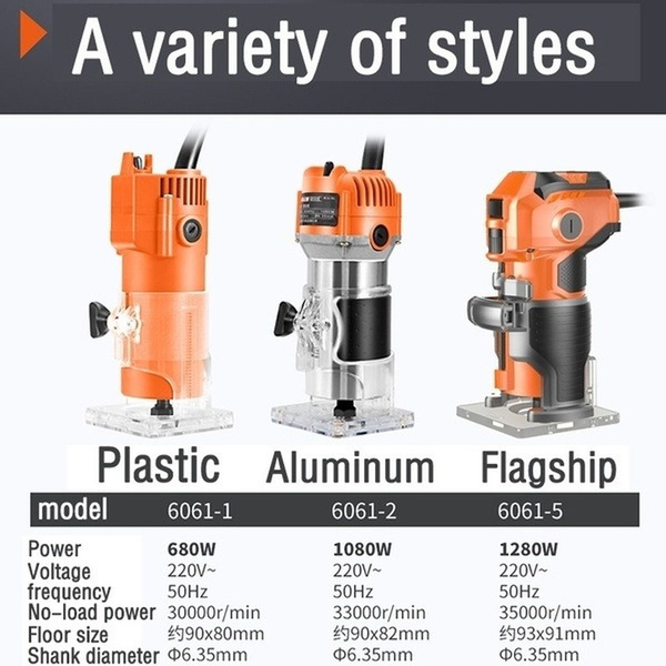 220V 680W/1080W/1280W 6.35mm 0.25 Inch Wood Laminate Palm Router ...