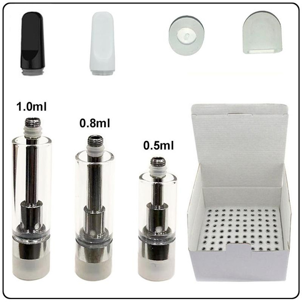 0.5ml 0.8ml 1.0ml Ceramic Vape Carts Atomizers TH205 Cartridges White ...