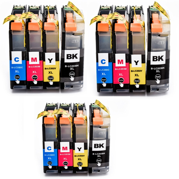 12pack Compatible Ink Cartridges Replacement for Brother LC203 LC 203 ...
