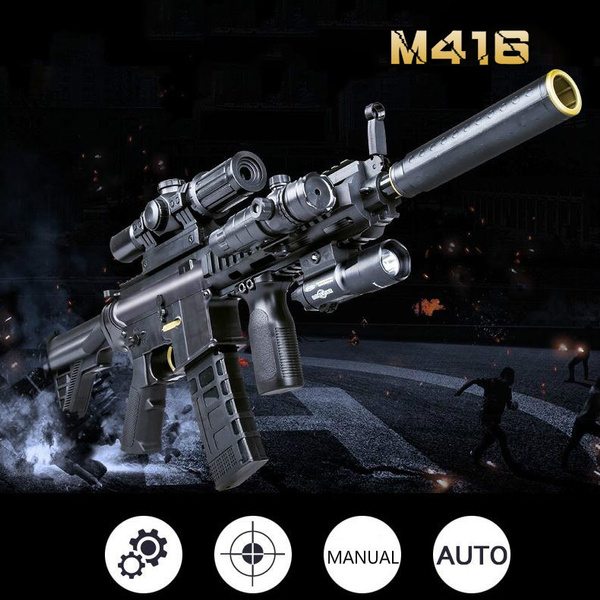 Electric/Manual Water Gun M416 Sniper Water Bullets Rifle PUBG CS ...