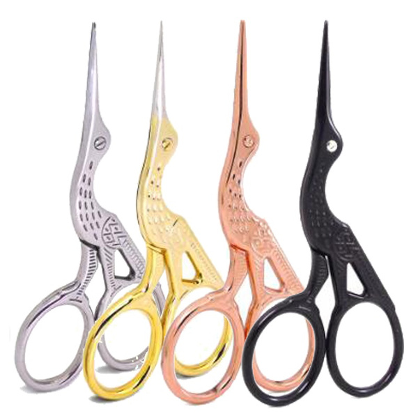Stainless Steel Crane Mouth Scissors cross stitch Antique Vintage Craft ...