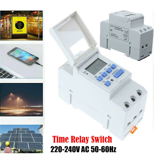 AC 220-240V Digital LCD DIN Programmable Weekly Rail Timer Time Relay Switch | Wish