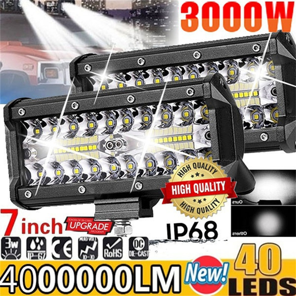 2022 New Upgrade 1PC / 2PC 300W / 3000W 7-inch Car LED Work Light Bar ...