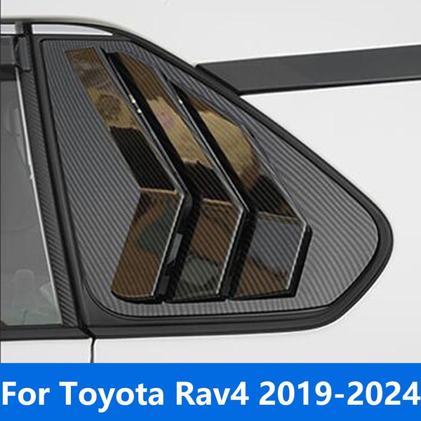 Carbon Fiber Style/Black Rear Window Louvre Glass Shutter Cover Trim ...