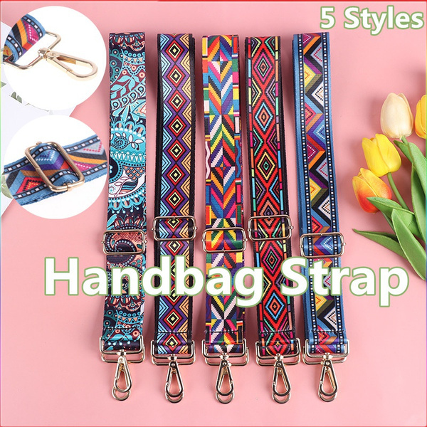 Adjustable Universal Handbag Women PU Bag Rainbow Nylon Crossbody 130cm ...