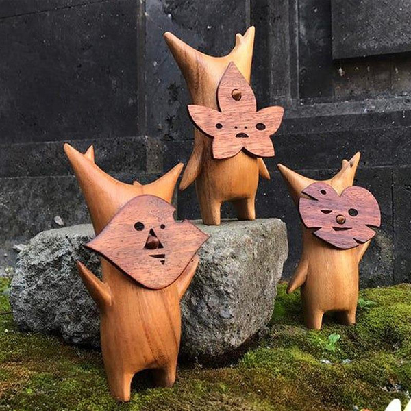 Fairy Garden Miniatures Desktop Decor Forest Wizard Wooden Korogu The ...