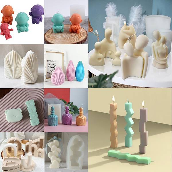 Candle Silicone Mold Abstract Architectural Geometric Line Wave Candle ...